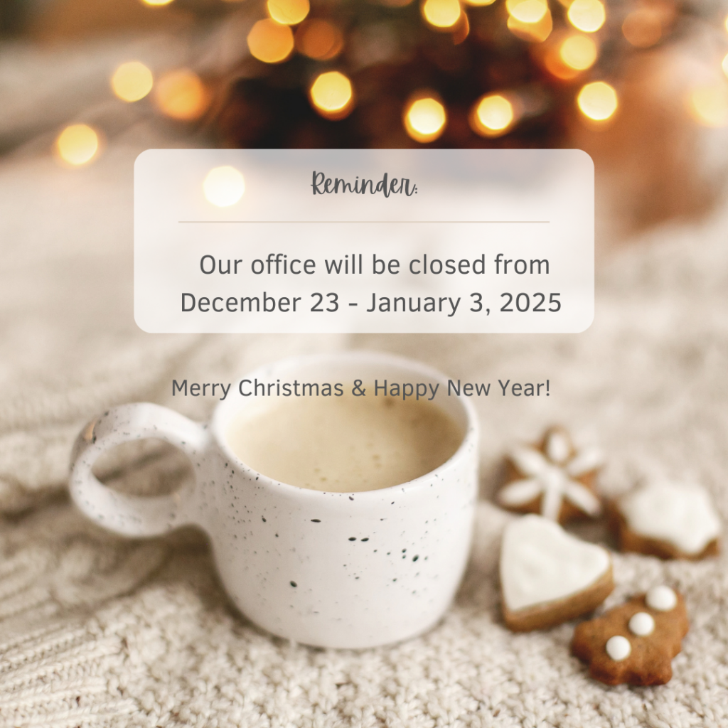 Reminder: Holiday Office Closure – Abby Community School Society